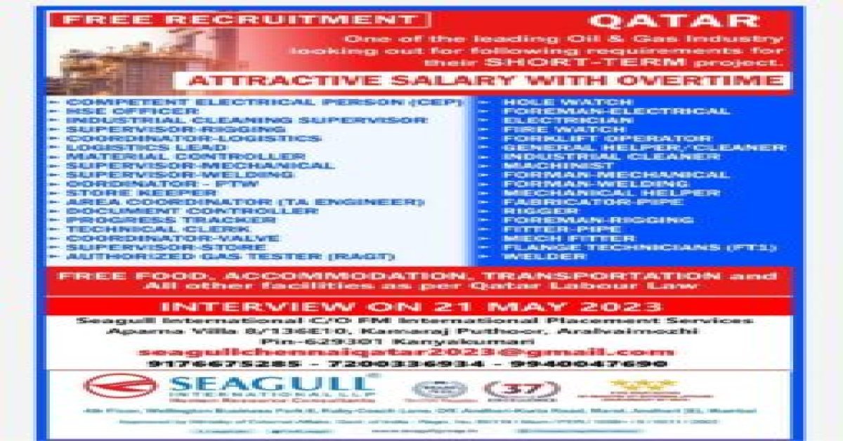 Oil And Gas Maintenance Job Vacancies in Qatar